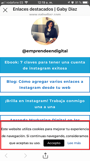 Cómo agregar varios enlaces en Instagram usando tu propia web - Gaby Diaz